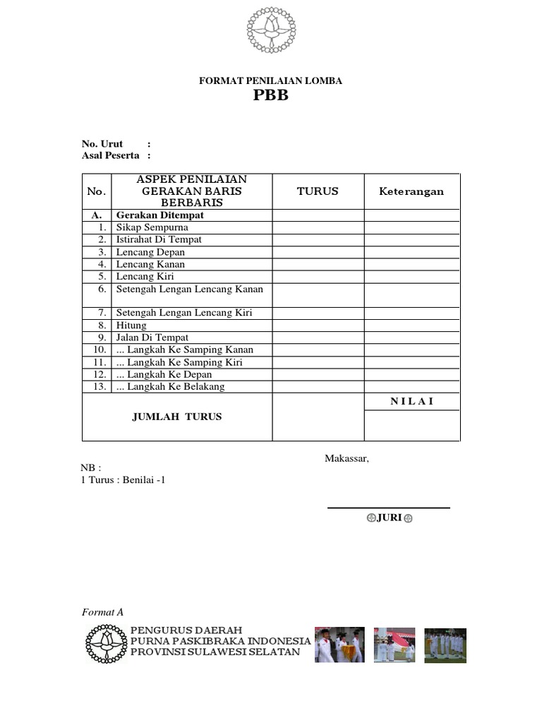 Format Penilaian Lomba PBB | PDF