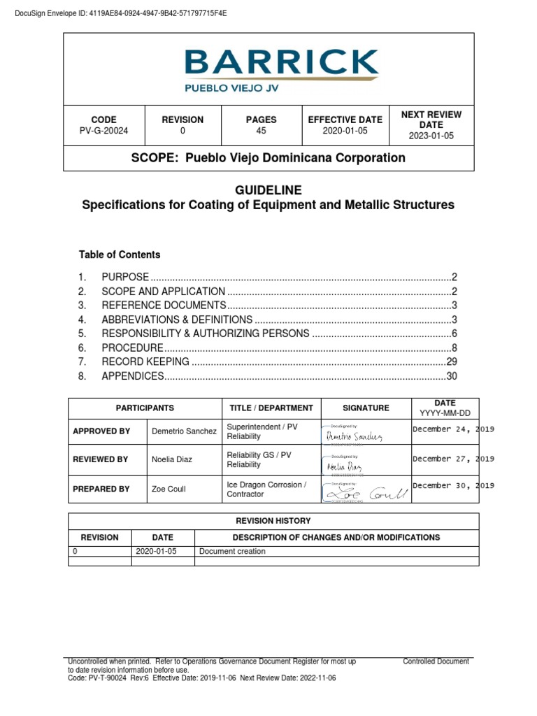 JV Coating Specifications Guide | PDF | Specification (Technical ...