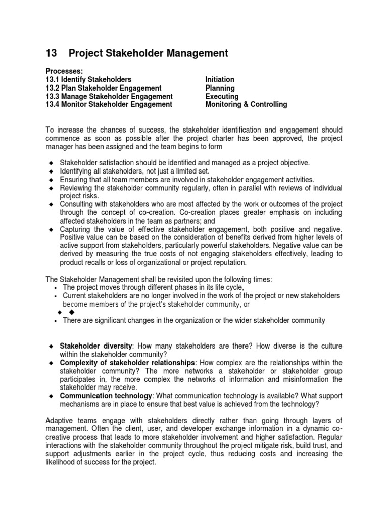 13 Project Stakeholder Management | PDF | Stakeholder (Corporate ...