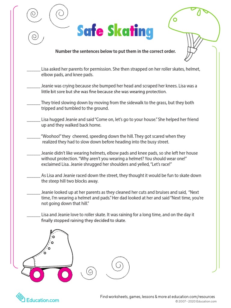 Story Sequencing Roller Skating | PDF