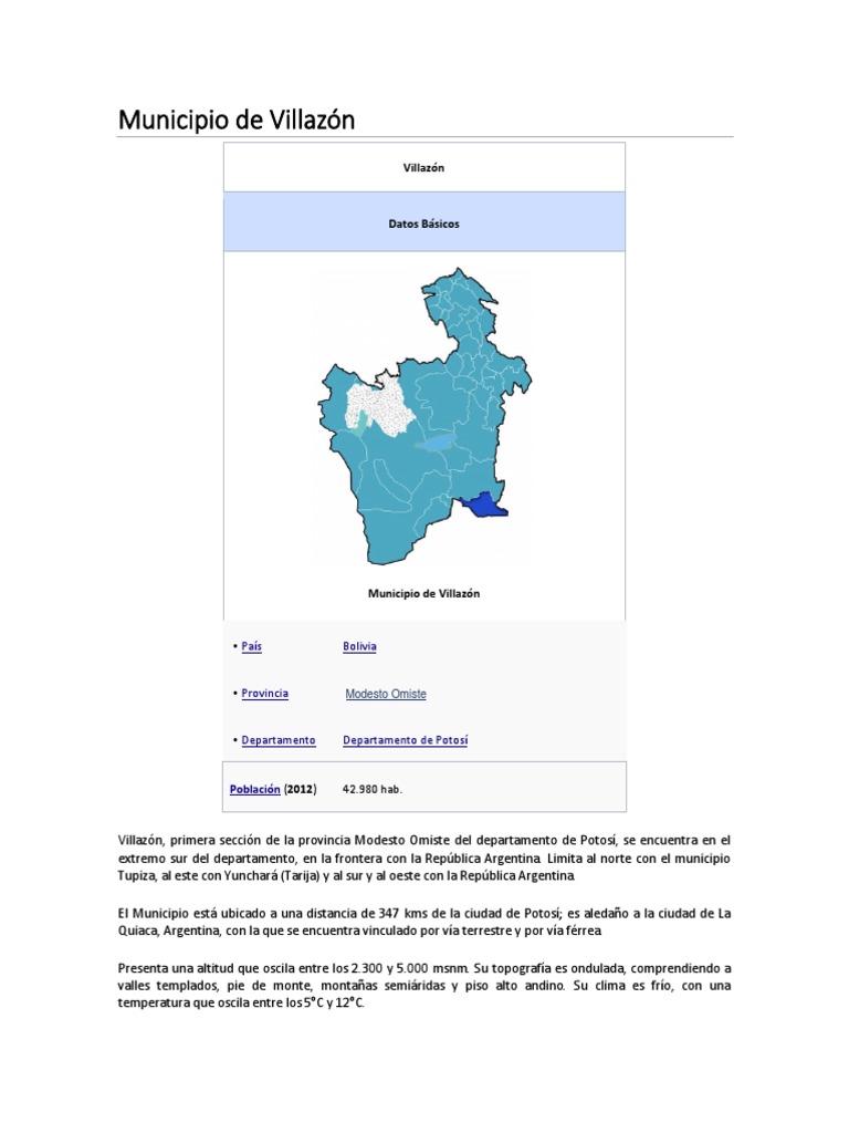 Municipio de Villazon | PDF | Agricultura | Naturaleza