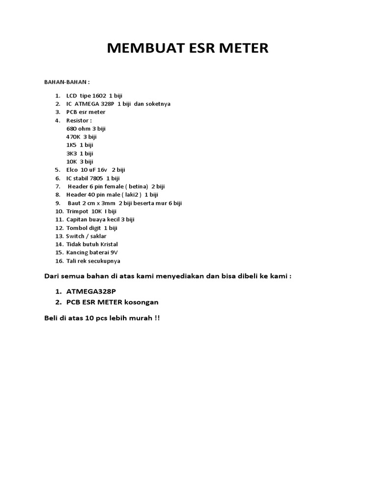 Membuat Esr Meter | PDF
