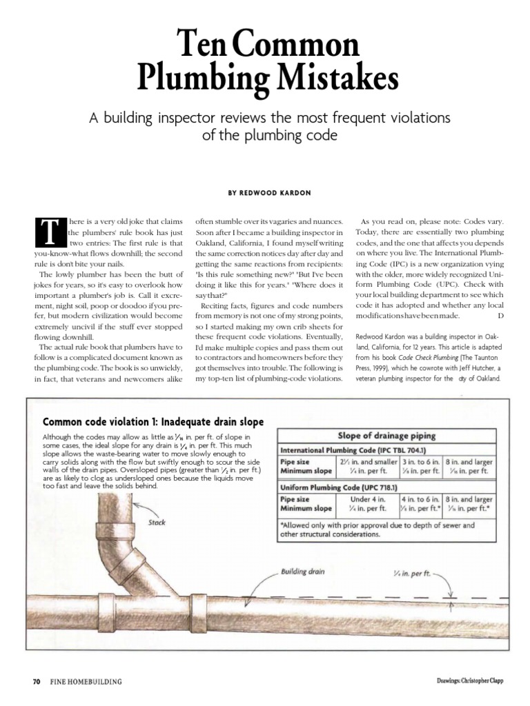Ten Common Mistakes in Plumbing | PDF | Storm Drain | Plumbing