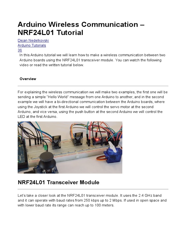 NRF24L01 Tutorial | PDF | Wi Fi | Radio