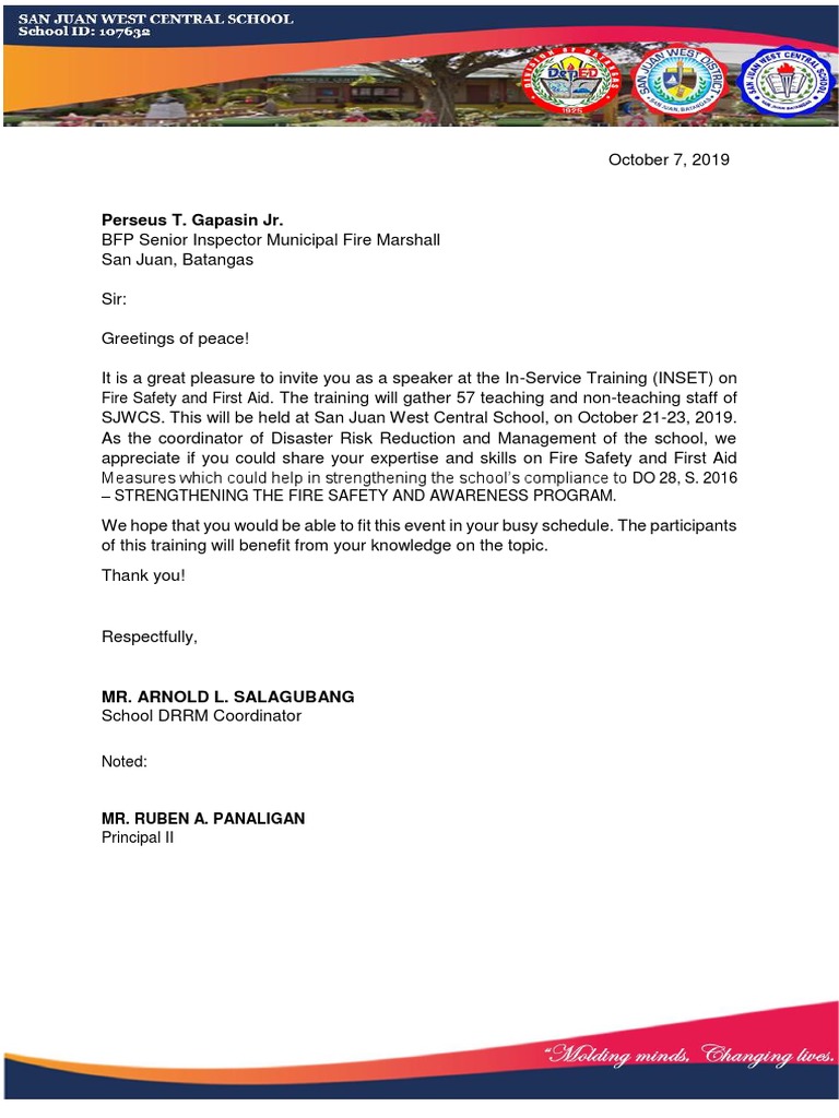 Invitation Letter For Speaker | PDF