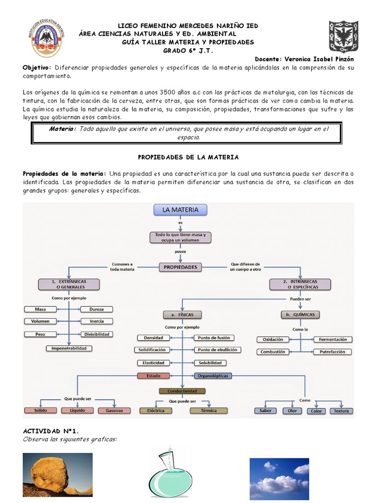 Guia Taller Materia y Propiedades | PDF | Celsius | Densidad