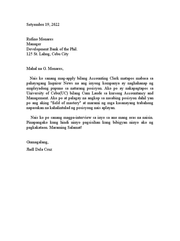 Liham Aplikasyon | PDF