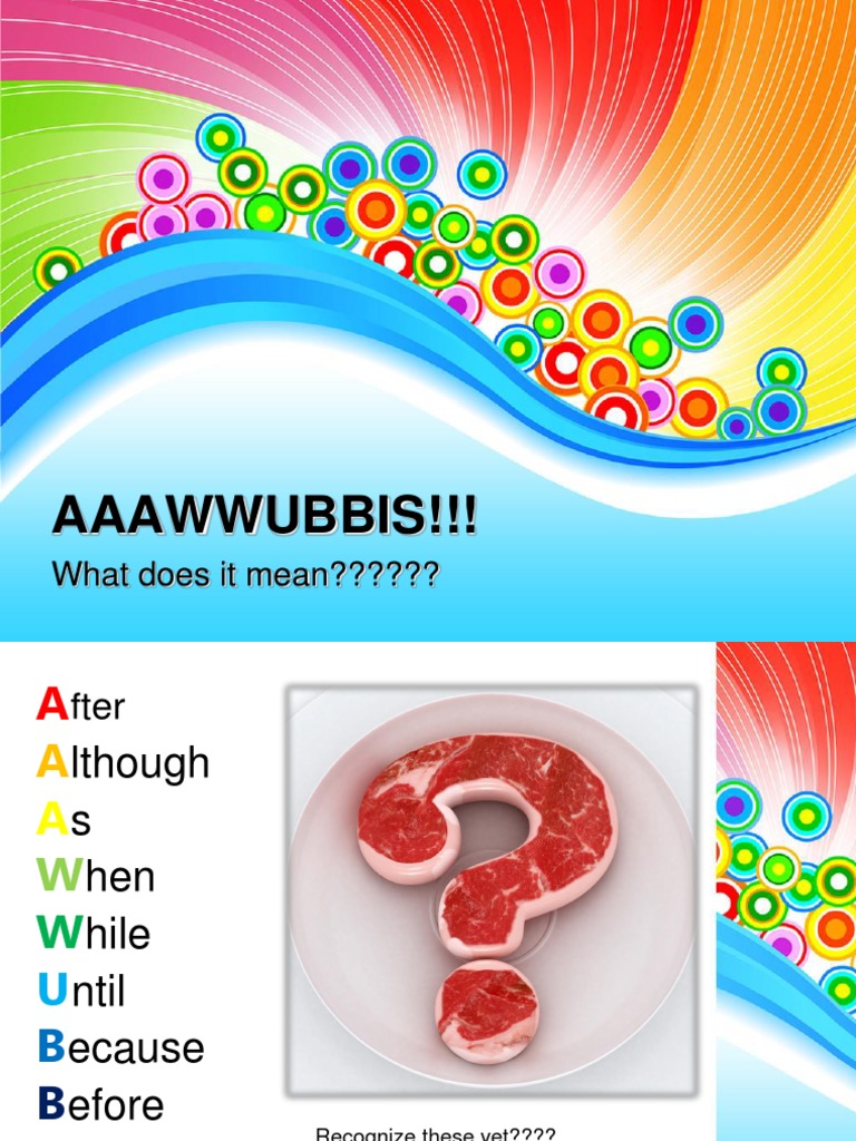 Understanding AAAWWUBBIS Conjunctions | PDF | Sentence (Linguistics ...