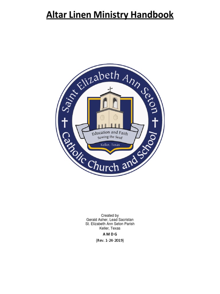 Altar Linen Ministry Handbook SEAS | PDF | Sacraments | Eastern ...