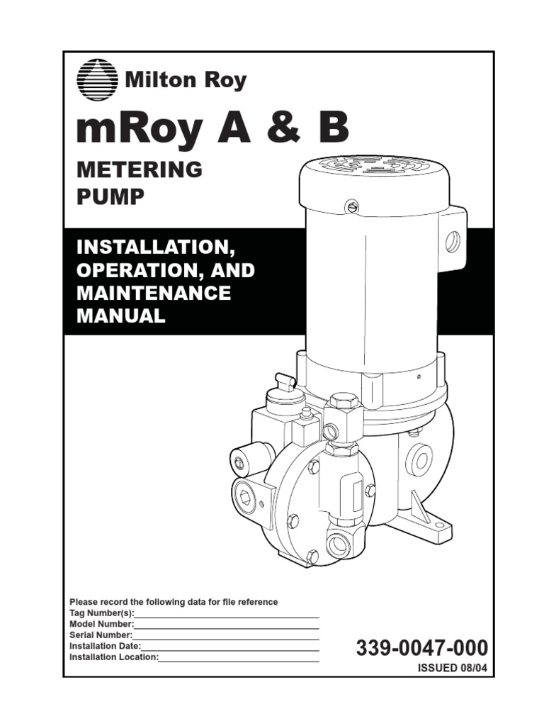 Milton Roy Metering Pump Manual | PDF | Pump | Valve
