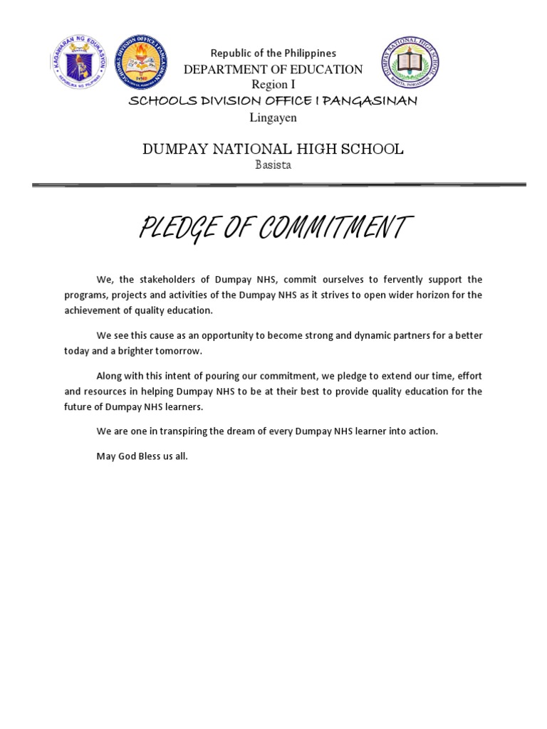 Pledge of Commitment | PDF