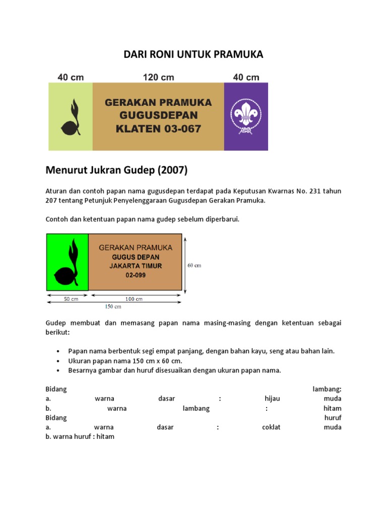 Papan Nama Gudep | PDF