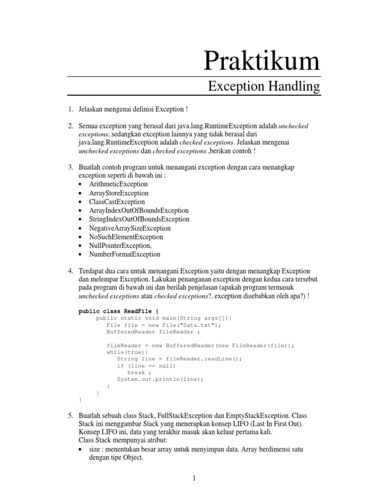 P - Exception Handling | PDF