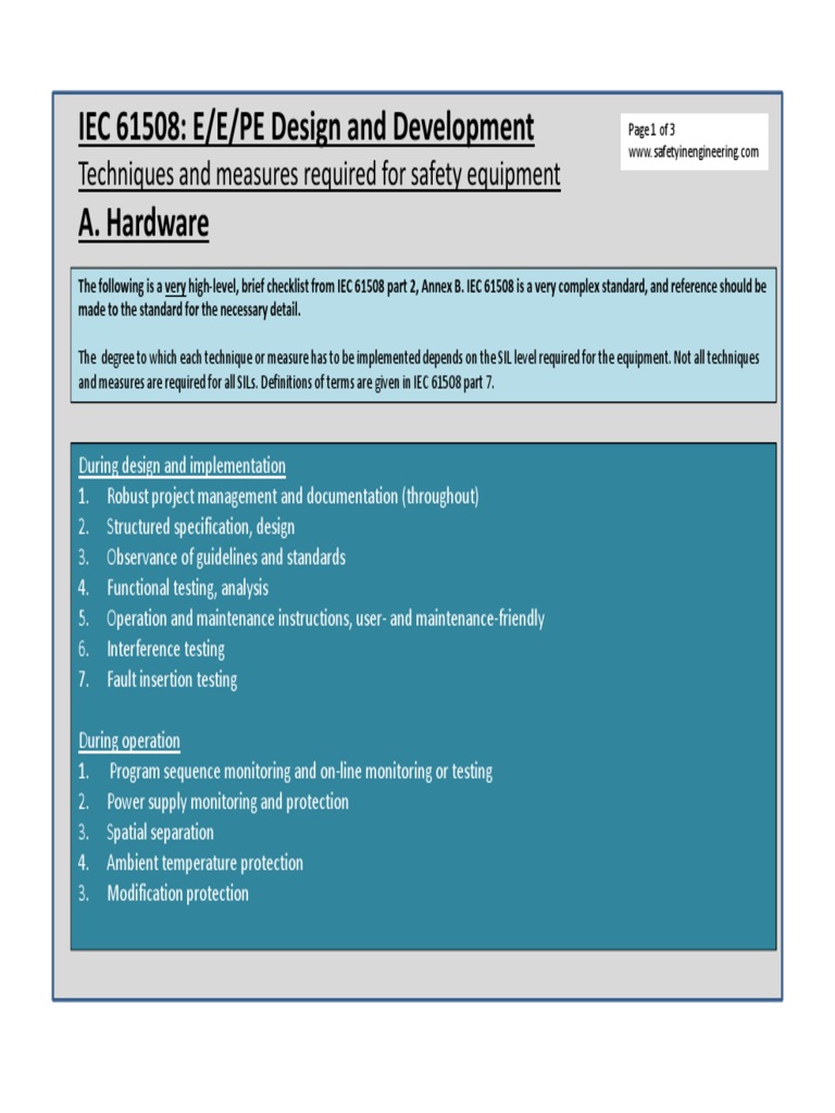 IEC 61508 - Techniques and Measures - 1315236692 - 2 PDF | PDF ...