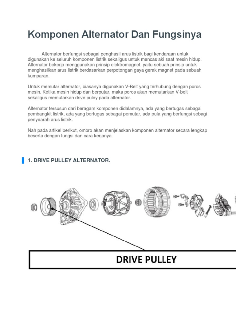 Komponen Alternator Dan Fungsinya | PDF