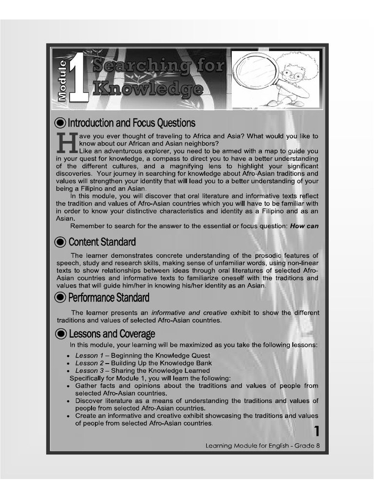 English 8 Learning Module Quarter 1 | PDF
