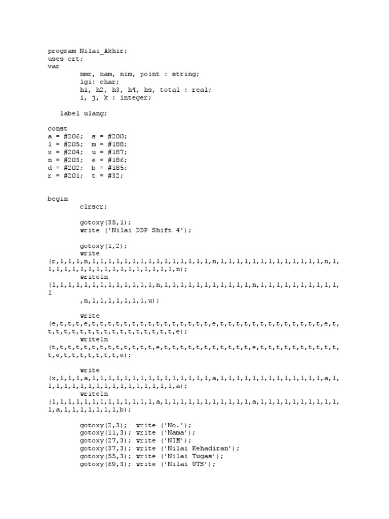 Coding Laporan 3 | PDF | Computer Programming | Teaching Mathematics