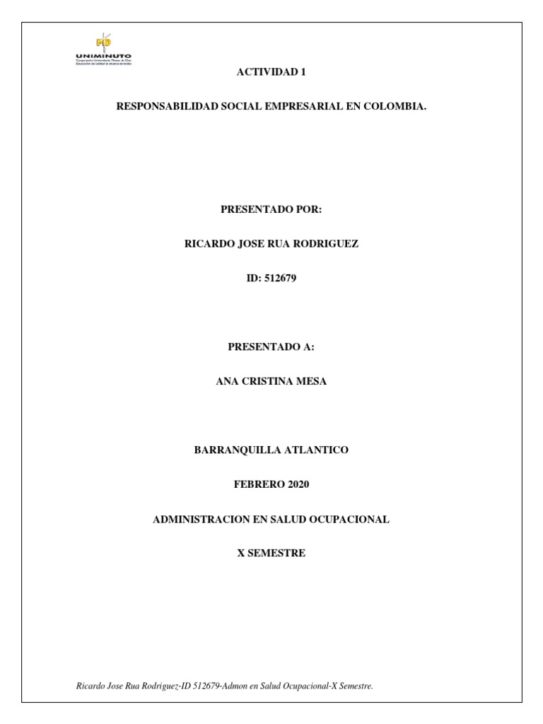 ACTIVIDAD 1 Responsabilidad Social | PDF | Responsabilidad social corporativa | Economias