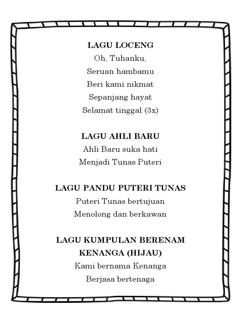 Lagu Kumpulan Berenam Pandu Puteri Tunas - Roy-has-Christensen Lagu Kumpulan Berenam Pandu Puteri Tunas - Roy-has-Christensen