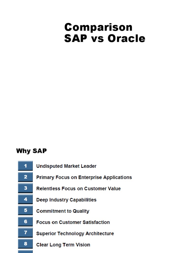 SAP Vs Oracle | PDF | Oracle Corporation | Java (Programming Language)