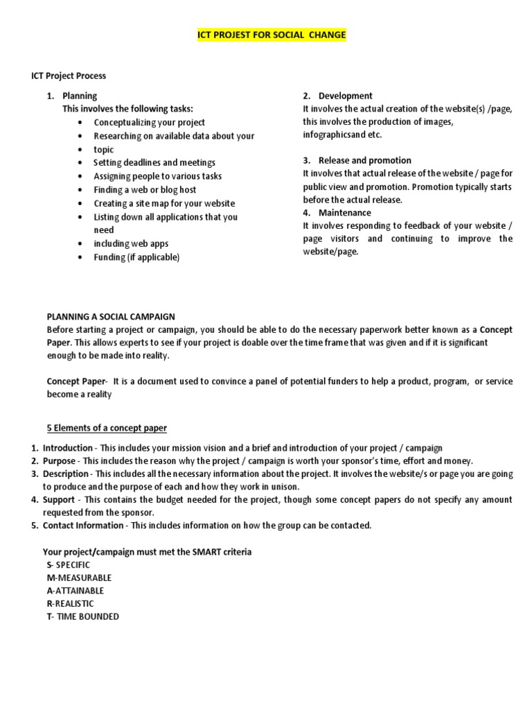 ICT Project Planning for Social Change | PDF | Websites | Educational ...