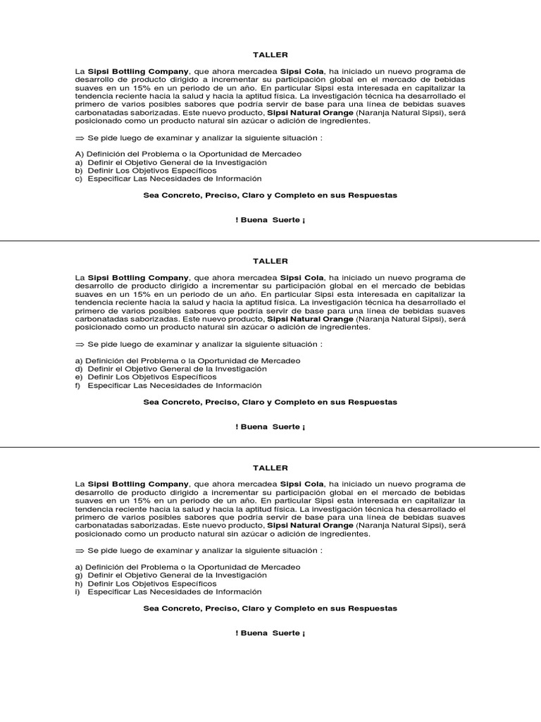 TALLER Sipsi PDF | PDF | Marketing | Science