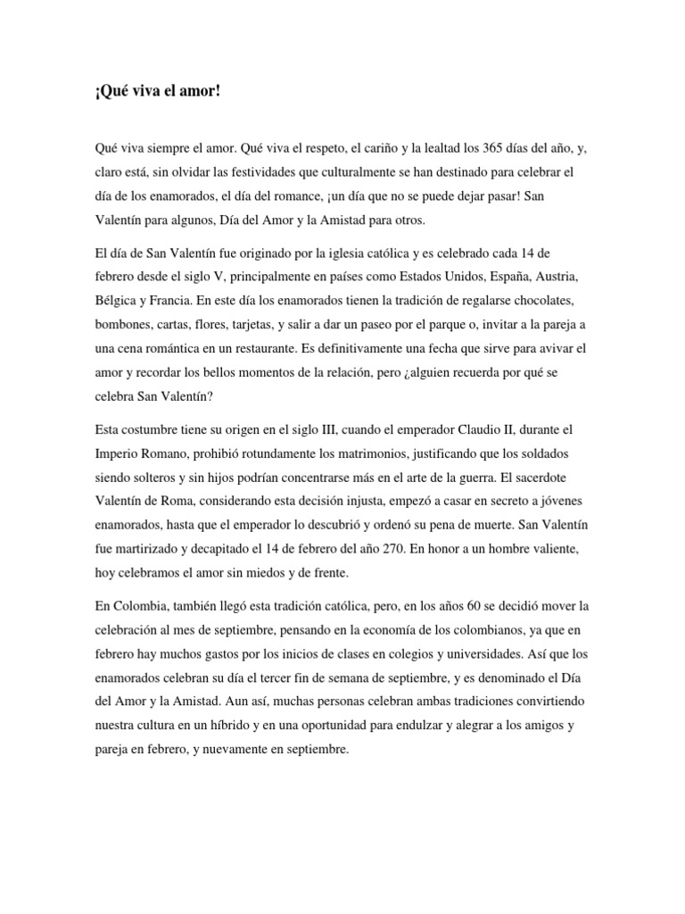 Celebración del Amor y la Amistad | PDF | día de San Valentín | Amor