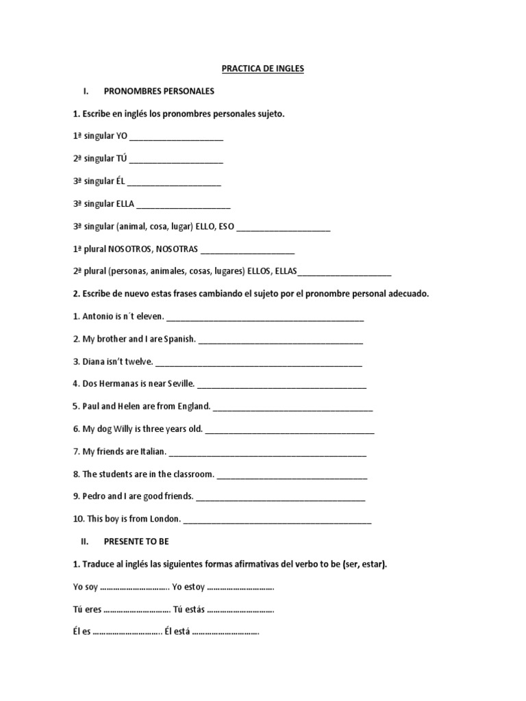 Practica de Ingles | PDF