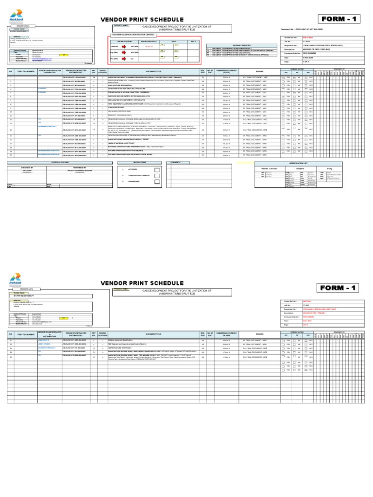 Vendor Print Schedule | PDF | Pipe (Fluid Conveyance) | Mechanical ...