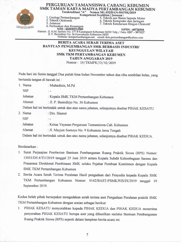 BA Aset RPS TKMP | PDF