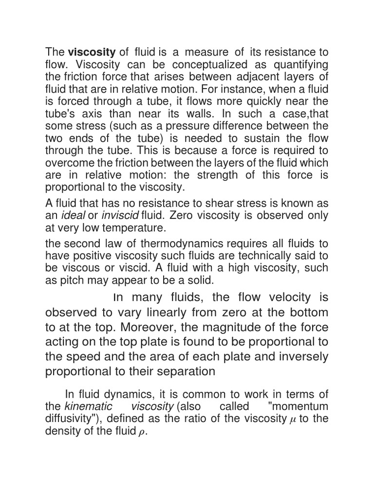 Report On Viscosity | PDF | Viscosity | Fluid Dynamics