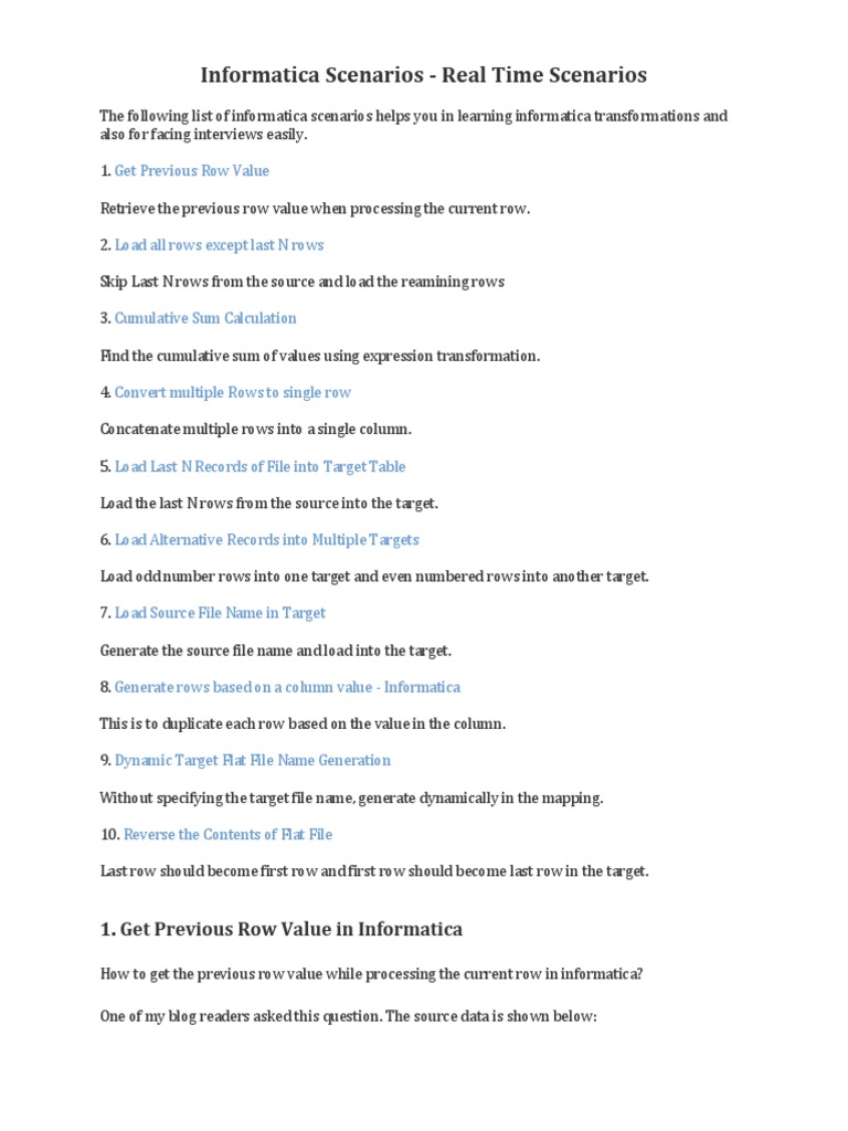 Informatica Scenarios | PDF