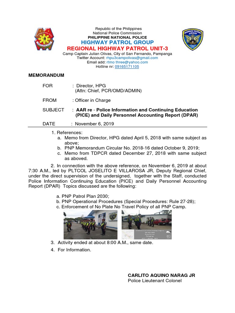 AAR PICE and DPAR Nov. 6, 2019 | PDF