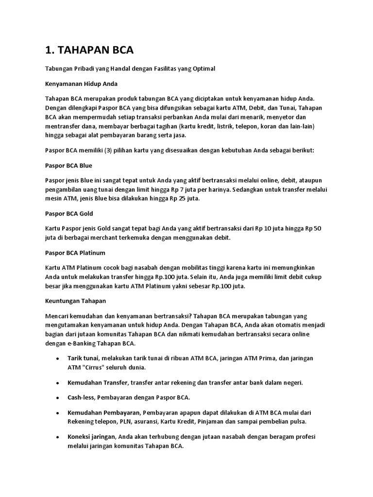 Produk Bca | PDF