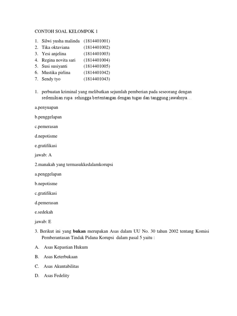 Contoh Soal Pbak | PDF