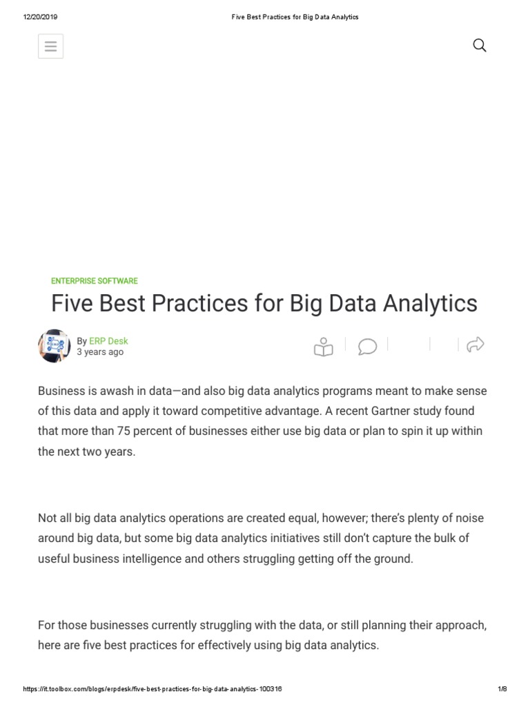 Five Best Practices For Big Data Analytics | PDF | Big Data | Analytics