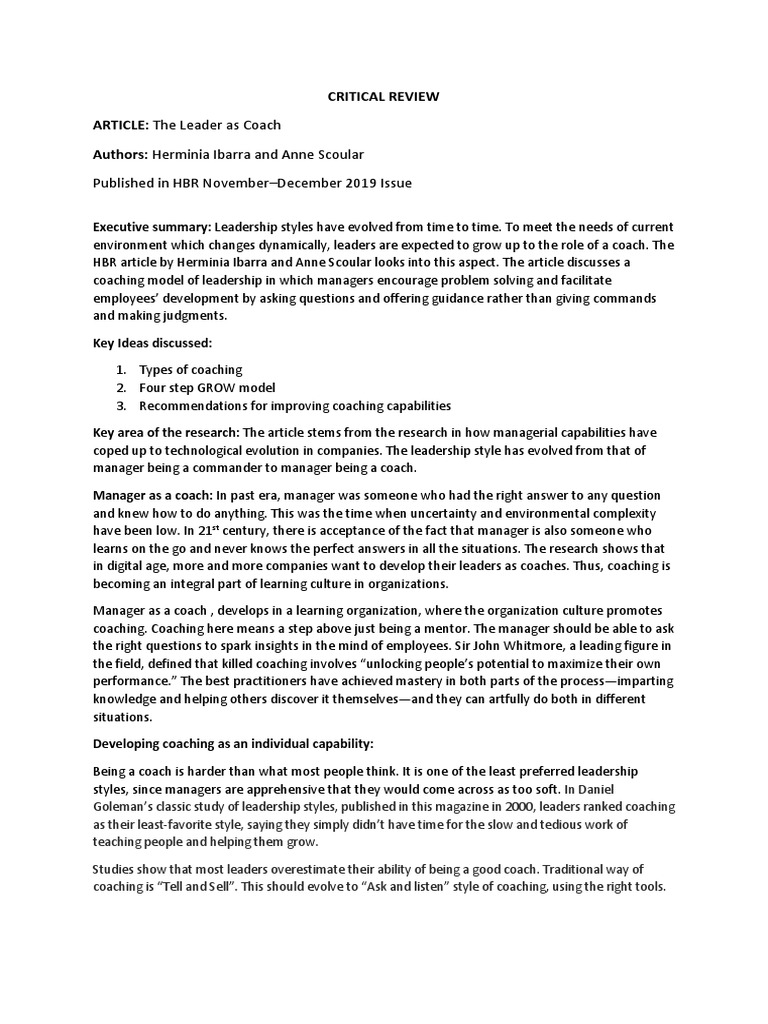 Leadership Summary | PDF | Mentorship | Leadership