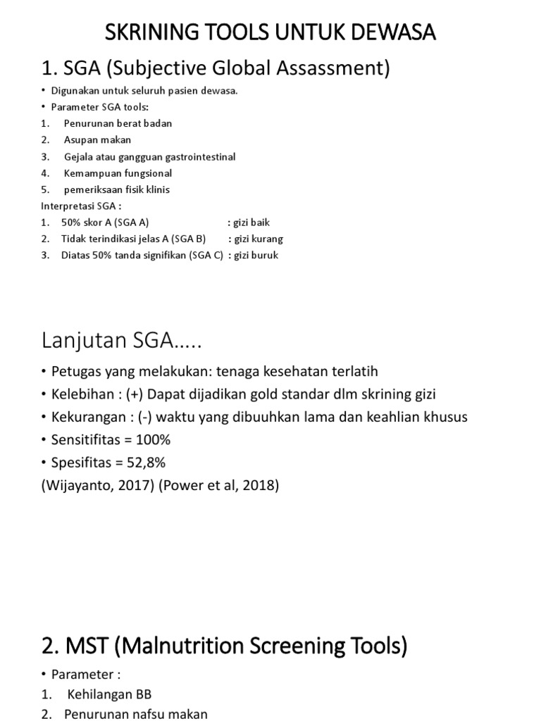 Skrining Tools Dewasa | PDF