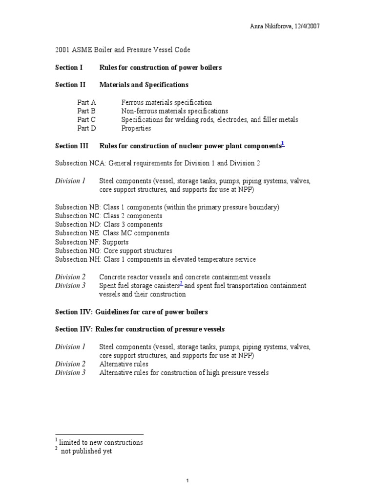 ASME Synoptic Guide To Codes | PDF | Nuclear Power Plant | Applied And ...