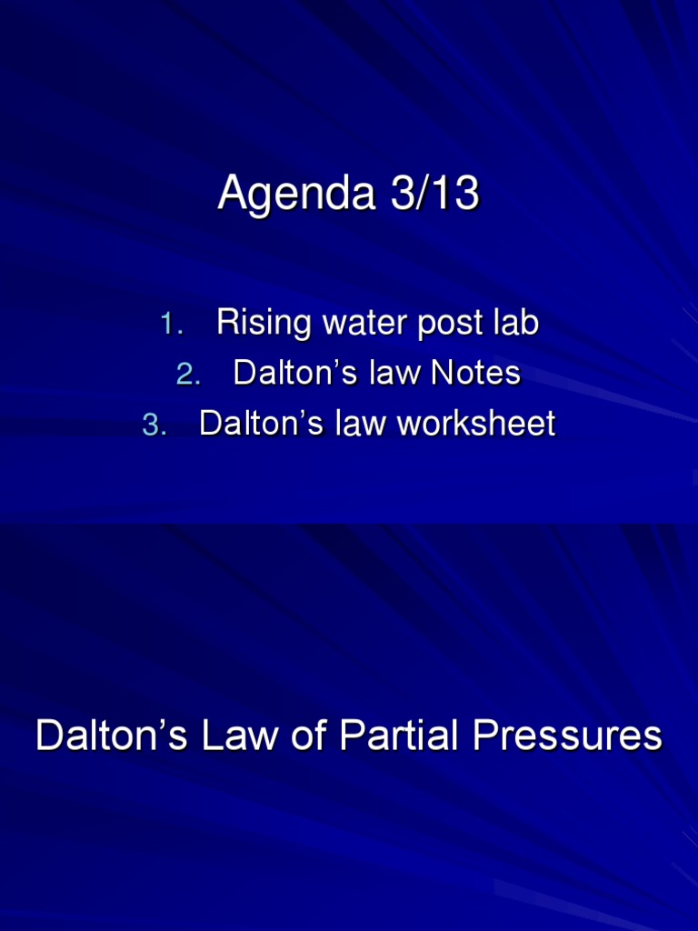 Daltons Law of Partial Pressures | PDF | Gases | Chemical Process ...