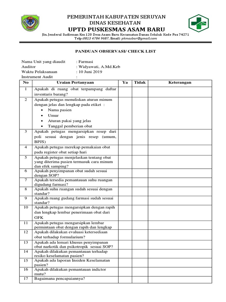Instrumen Audit Farmasi | PDF