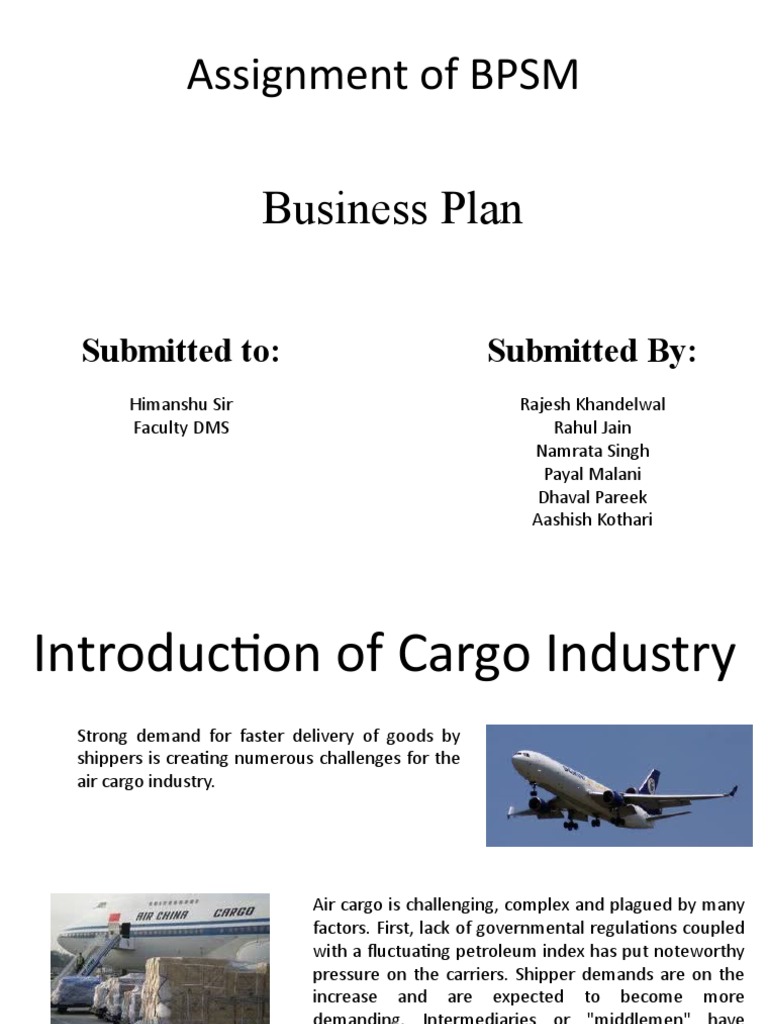 Assignment of BPSM Business Plan: Submitted By: Submitted To | PDF | Cargo | Supply Chain Management