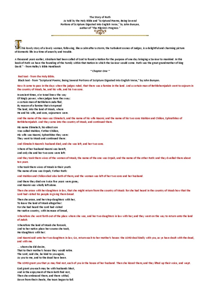 The Story of Ruth | PDF | Ruth (Biblical Figure) | Book Of Ruth