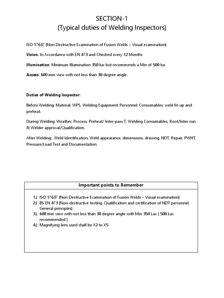 ISO 17637 Non Destructive Examination of | PDF