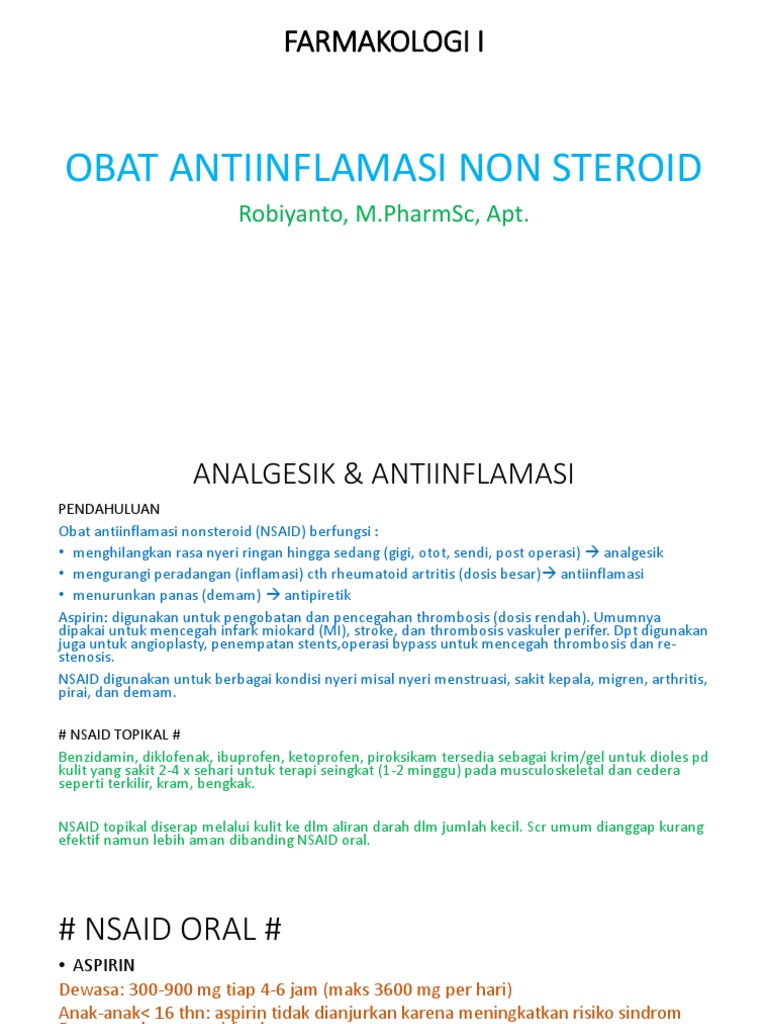 Obat Anti Inflamasi Non Steroid | PDF