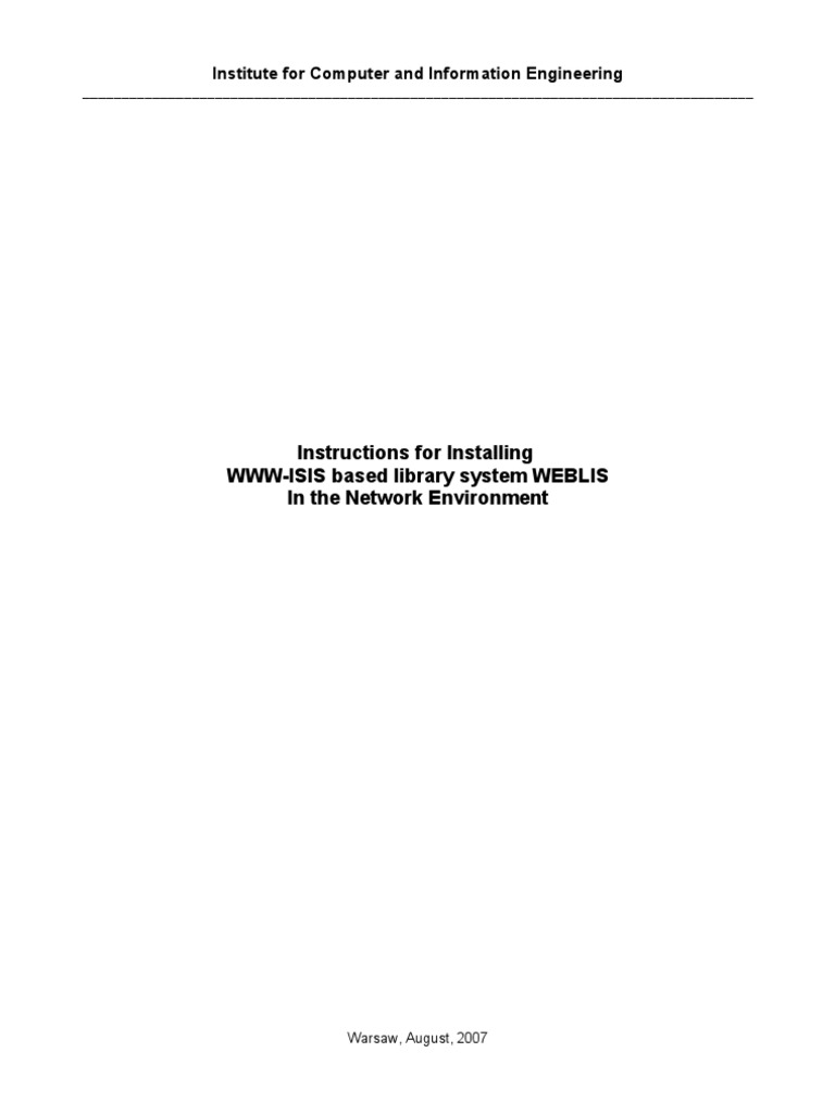 WEBLIS Installation | PDF | Web Server | Internet & Web