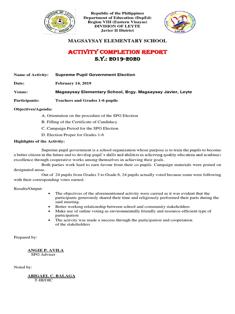 SPG Accomplishment Report | PDF