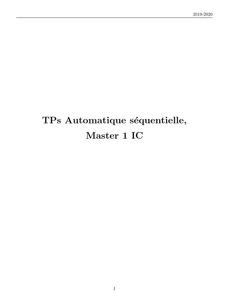 TP Scie Automatique Master 1 IC | PDF | Ordinateurs | Technologie et ingénierie