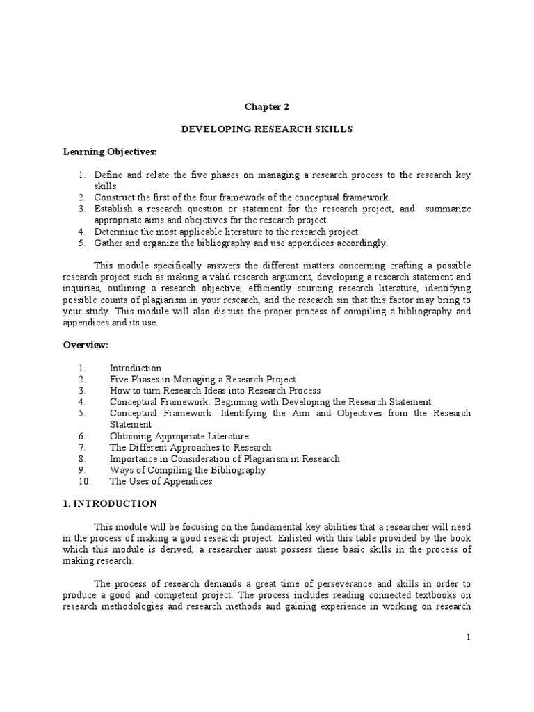 Chapter 2 - Developing Research Skills | PDF