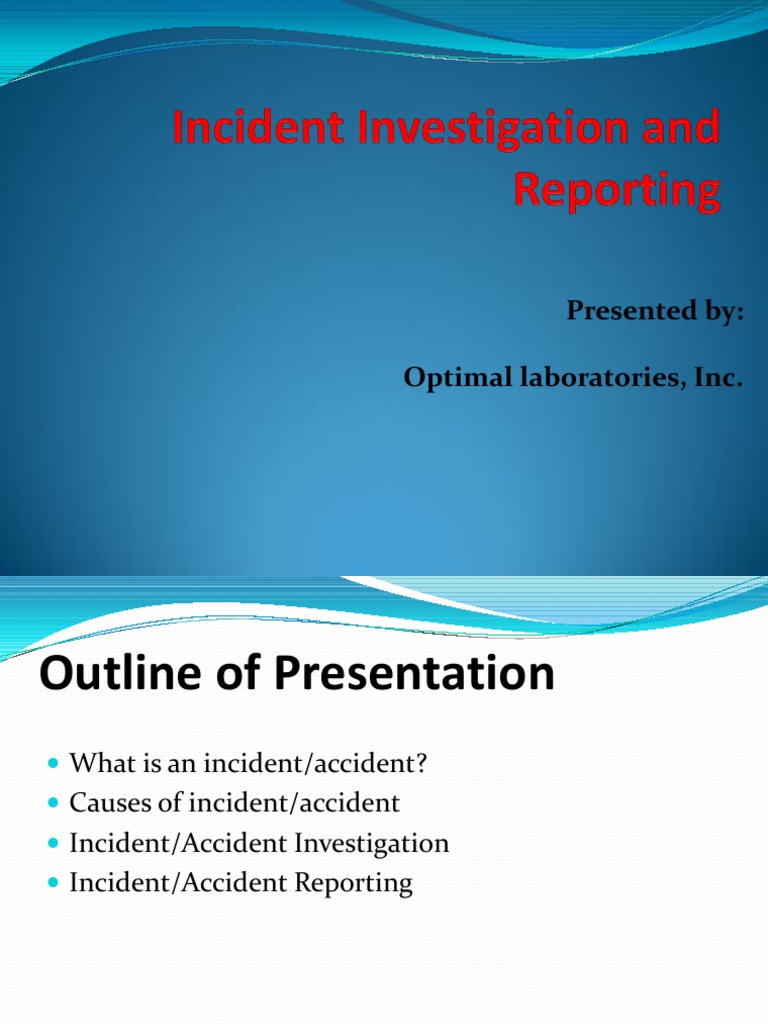 M. Environmental Incident Investigation and Reporting | PDF | Wellness ...